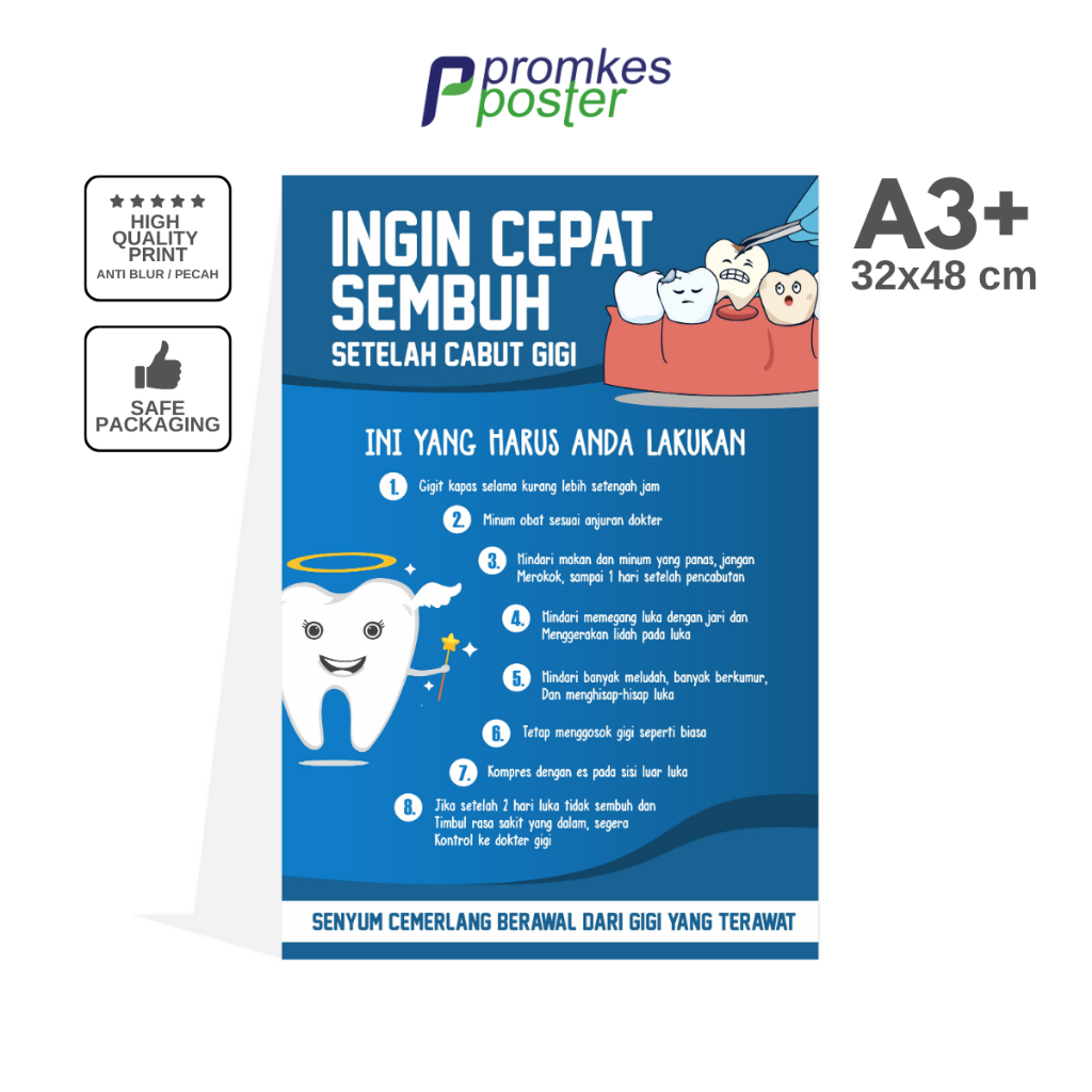 Jual Poster Kesehatan Ingin Cepat Sembuh Setelah Cabut Gigi | Shopee Indonesia