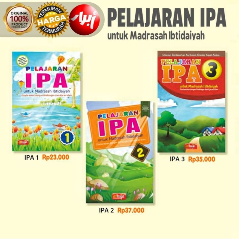 Jual Buku PELAJARAN IPA Untuk MADRASAH IBTIDAIYAH Jilid 1-3 - ATTUQA ...