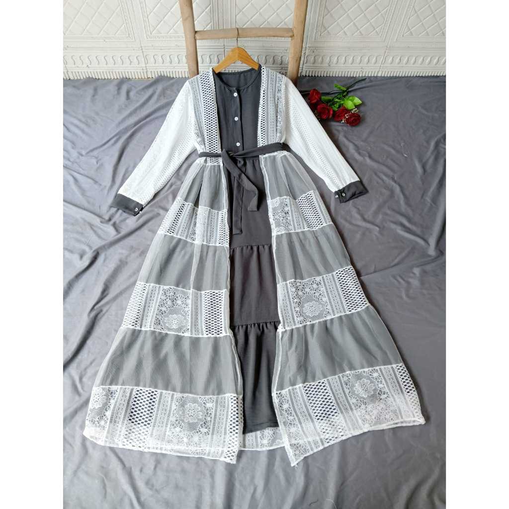 Jual GAMIS DEWISAN 2IN1 LONG OUTER BURKAT MIXX CRINKLE /COD/GAMIS ...