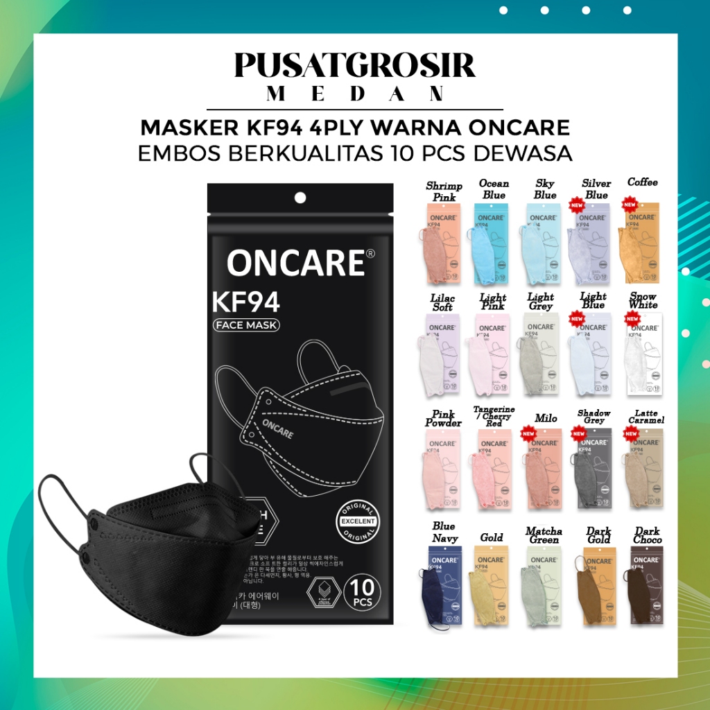 Jual MASKER KF94 4PLY WARNA ONCARE EMBOS BERKUALITAS 10 pcs DEWASA | Shopee Indonesia