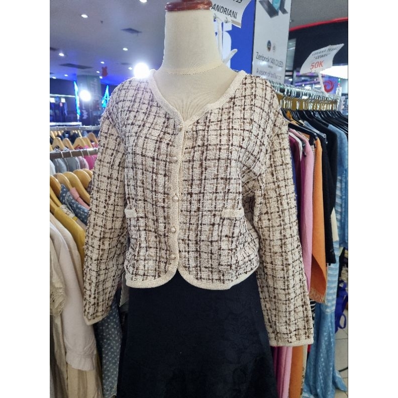 Jual Blazer Tweed Korean Style | Shopee Indonesia