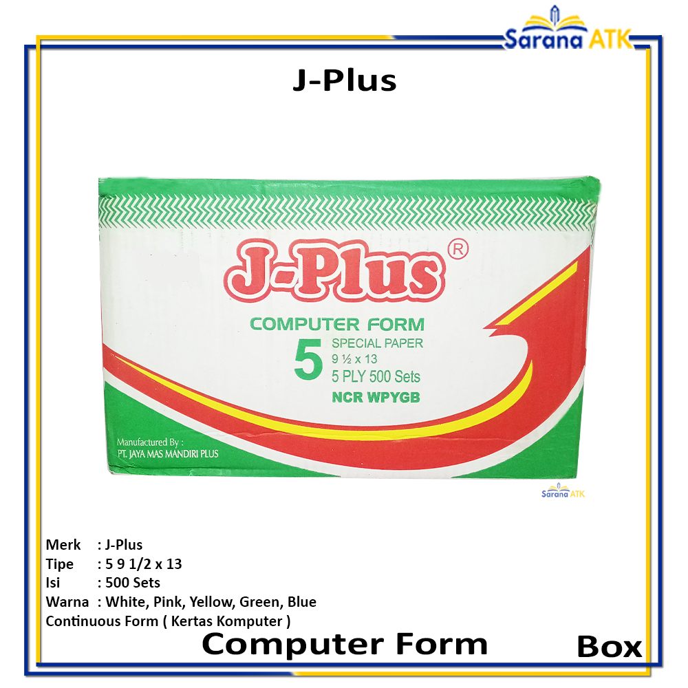 Jual J-Plus -Kertas Komputer Continuous Form CF 91/2 x 13 5 Ply ( K5 ...