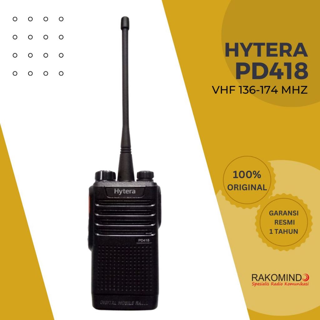 Jual HT Hytera PD418 VHF 136-174 MHz Analog & Digital Original | Shopee ...