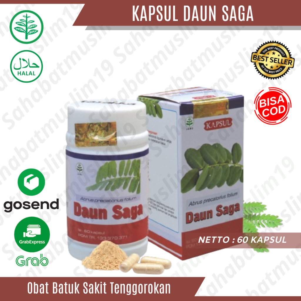 Jual Kapsul Daun Saga Tazakka Obat Herbal Batuk Sariawan Sakit ...