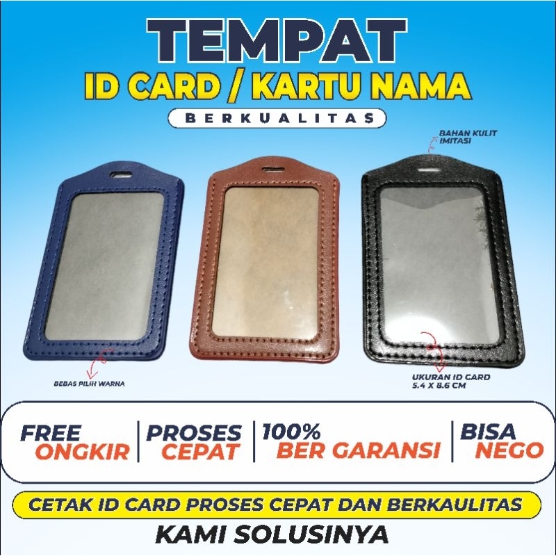 Jual Tempat Id Card Bahan Kulit Imitasi | Satu Muka | Shopee Indonesia