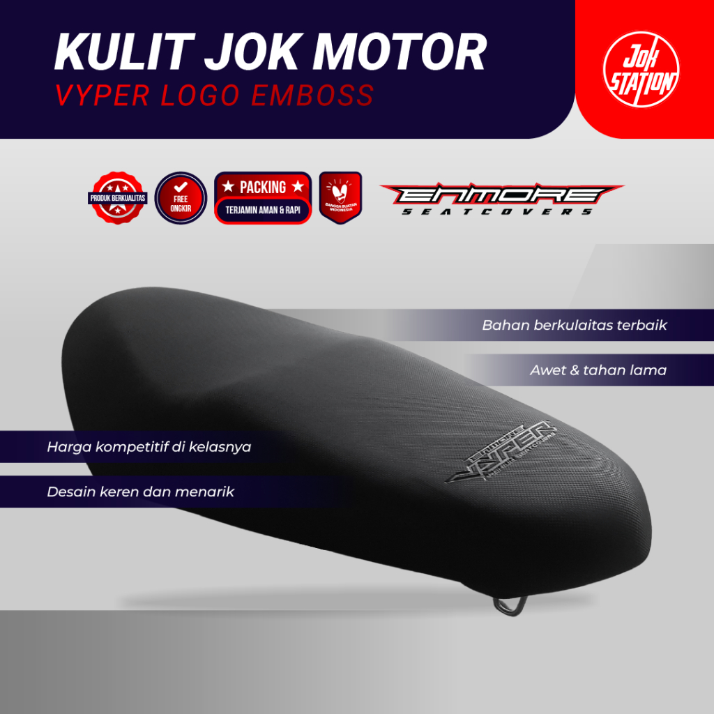 Jual Aksesoris Kulit Sarung Jok Motor Logo Polos Vyper Text Premium Quality Seatcover Termurah ...