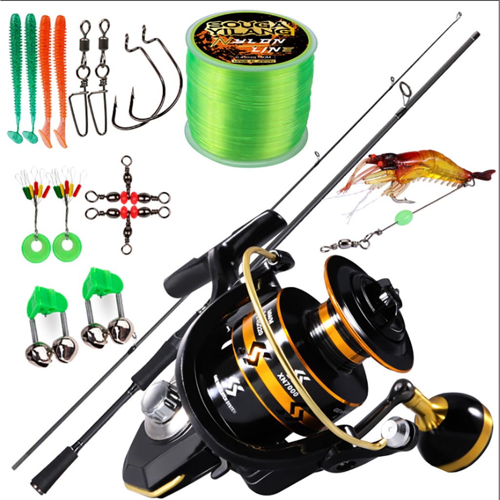 Jual Joran Pancing Set Fishing Rod M Power Carbon Fiber 2 Sections 1.8/2.1M and Spinning Fishing ...