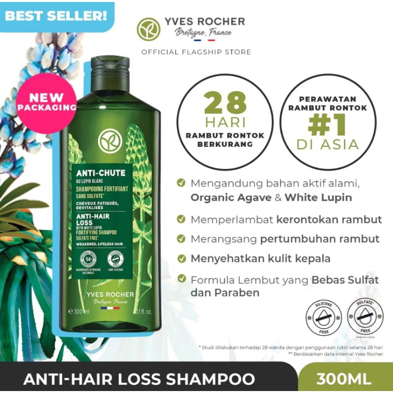 Jual Yves Rocher Anti Hair Loss Stimulating / Rontok Shampoo 300ml | Shopee Indonesia