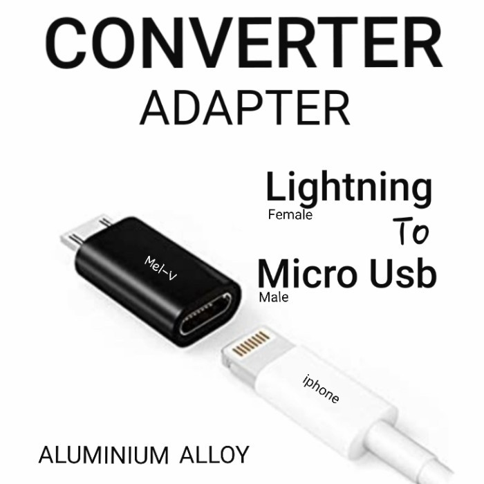 Jual adapter converter lightning iphone to micro usb / Micro usb to ...