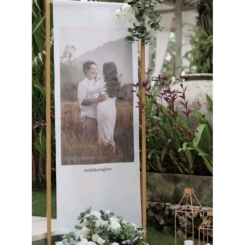 Jual Spanduk Banner Dekorasi wedding bahan kain full printing | Shopee ...