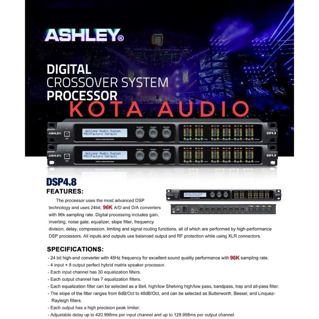 Jual BAGUS Digital Crossover dan Processor Ashley DSP 4.8/ DSP4.8 4in ...