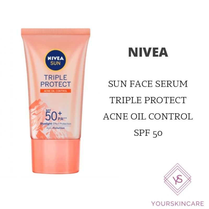 Jual Nivea Sun Face Serum Triple Protect Acne Oil Control SPF 50 - 40ml ...
