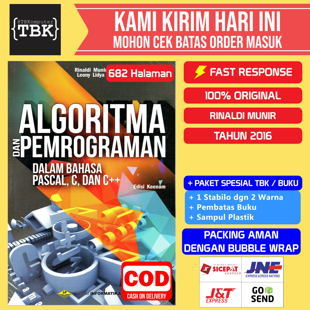 Jual BUKU ALGORITMA DAN PEMROGRAMAN RINALDI MUNIR DALAM BAHASA PASCAL ...