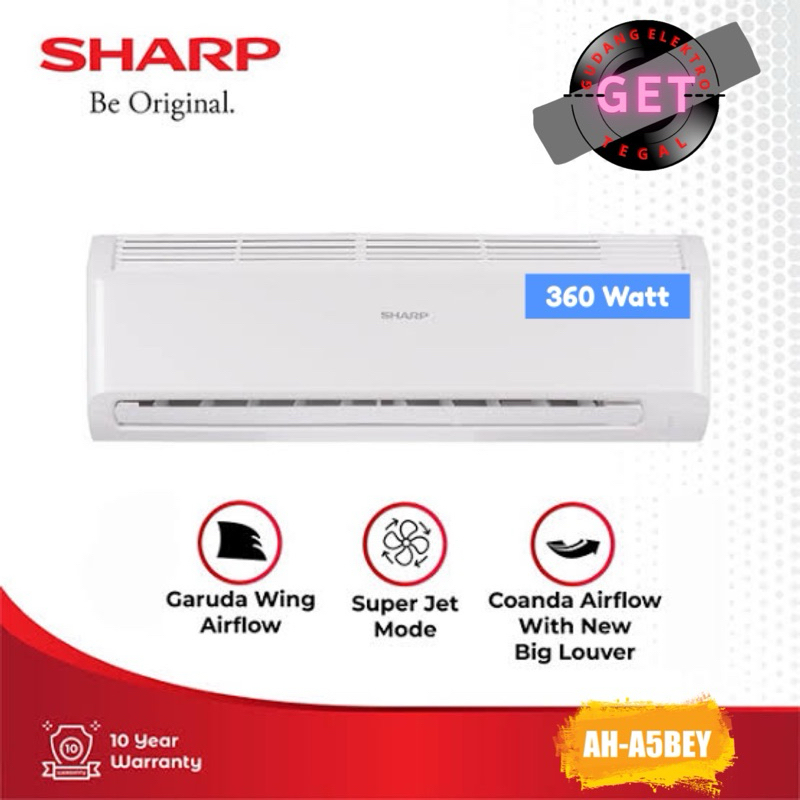 Jual AC SHARP 1/2PK STANDAR IRIT LISTRIK [TURBO COOLING] ~ AH-A5BEY ...