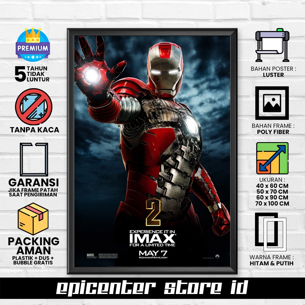 Jual Poster Film Iron Man 2 - Imax 40x60 + Frame | Shopee Indonesia