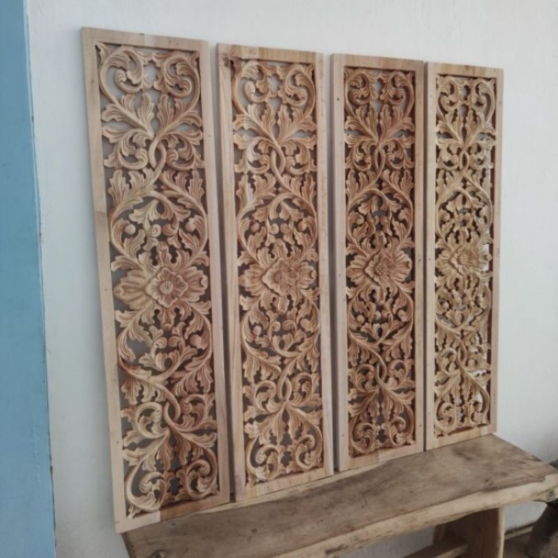 Jual Ukiran Kayu Ornamen Loster Roster Boven Lisplang Kusen Pintu ...