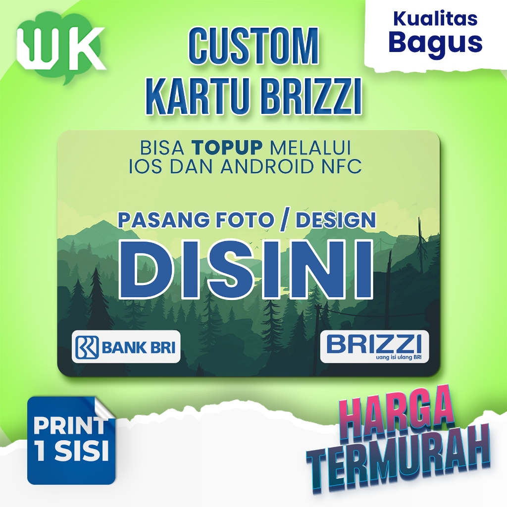 Jual Kartu Etoll BRIZZI custom foto bebas saldo 0 PRINT 1 MUKA BRIZZI ...
