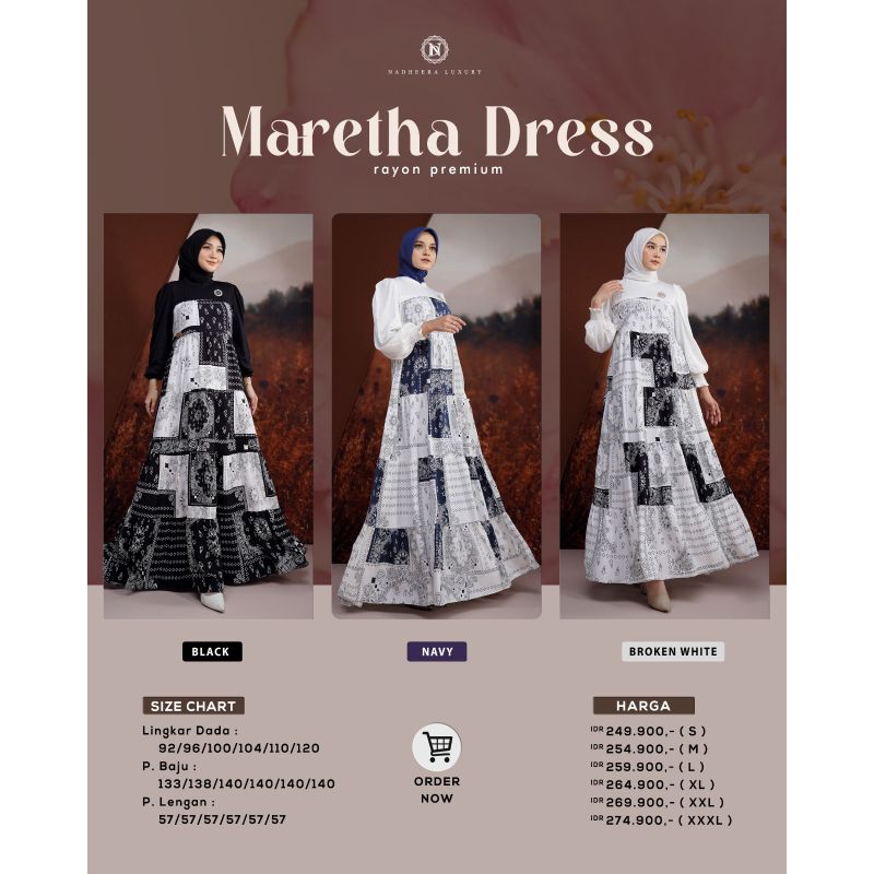 Jual MARETHA DRESS Nadheera Luxury ( READY STOK) | Shopee Indonesia