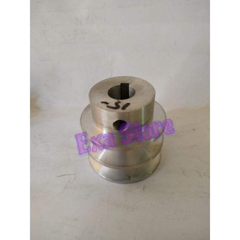 Jual Pulley puli 2 jalur A - 5 cm lubang tengah 15mm puli alumunium ...