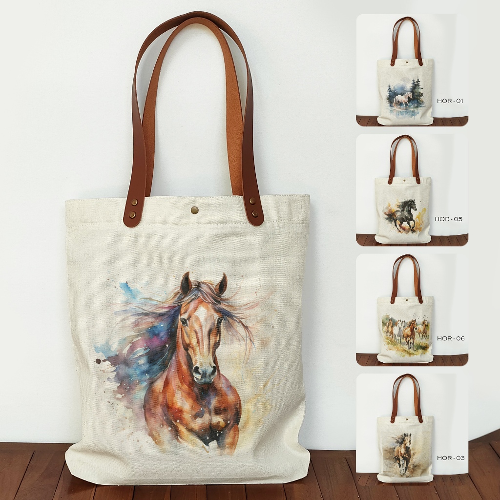 Jual Tote bag Canvas Seri Kuda Binatang Tas Kanvas Souvenir Wisata ...