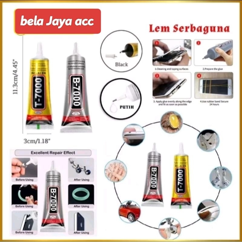 Jual Lem LSD Touchscreen/Lem Serbaguna 25ML T-7000 (Hitam) & B-7000(bening) | Shopee Indonesia