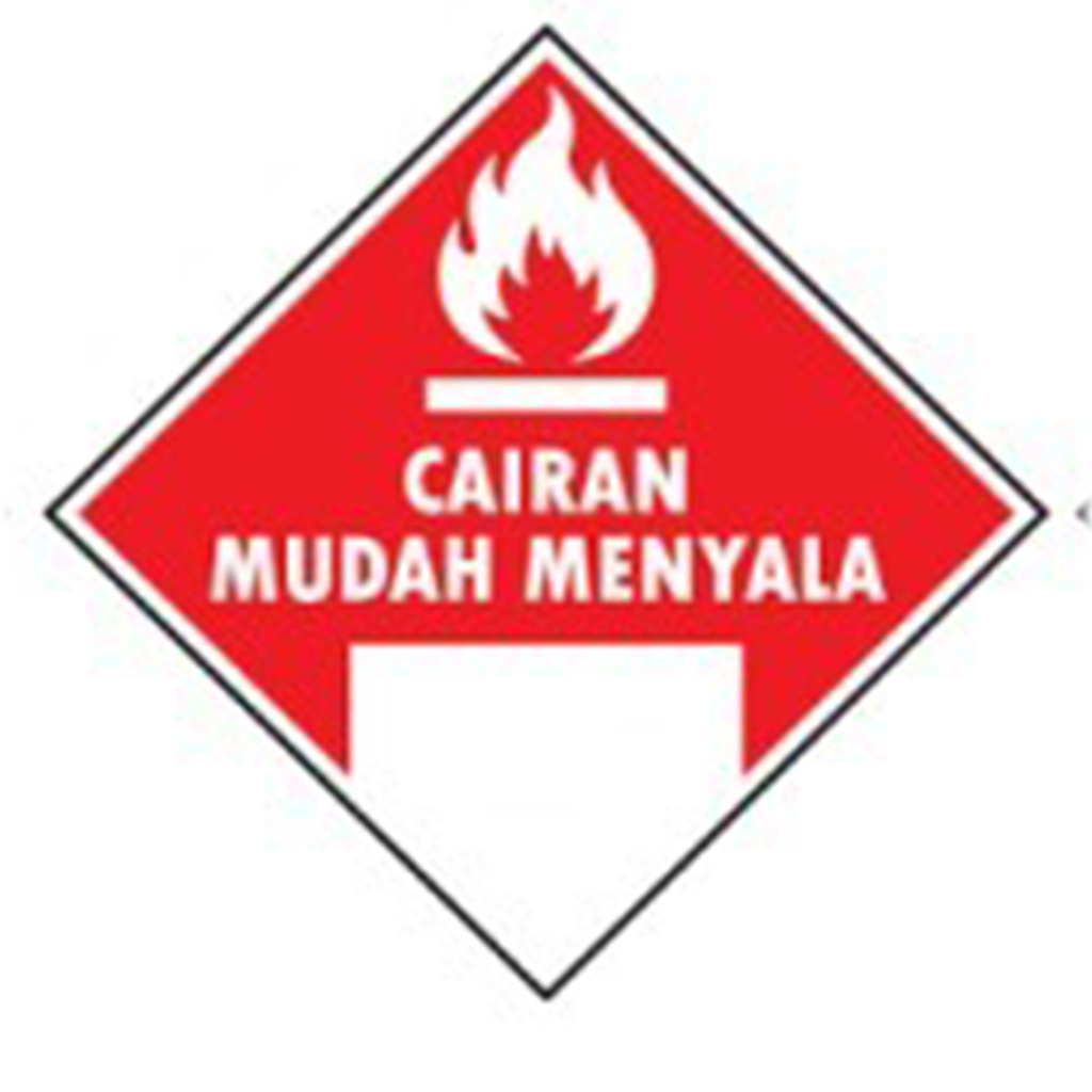 Jual Sticker vinyl Label Simbol CAIRAN MUDAH MENYALA rambu k3 15 x 15 ...