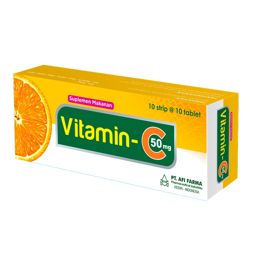 Jual VITAMIN C 50 MG (1 BOX ISI 10 STRIP) | Shopee Indonesia