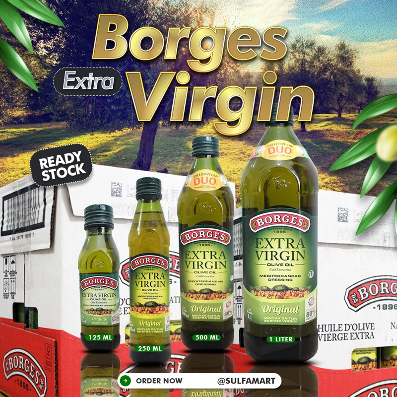 Jual Minyak Zaitun Borges Olive Oil Extra Virgin Original 1L / 500ML ...