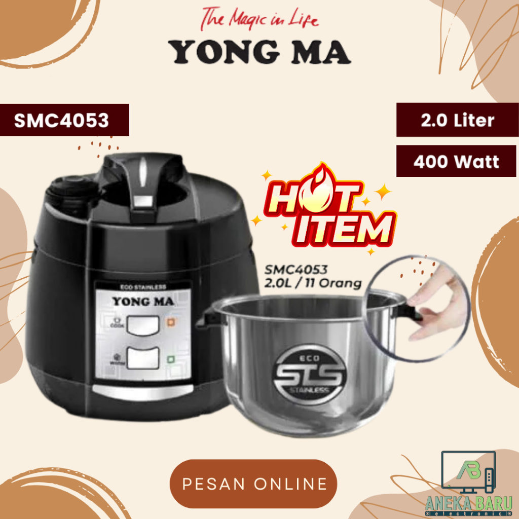 Jual [READY & COD] Yong Ma Magic Com 3in1 Rice Cooker Stainless Steel ...