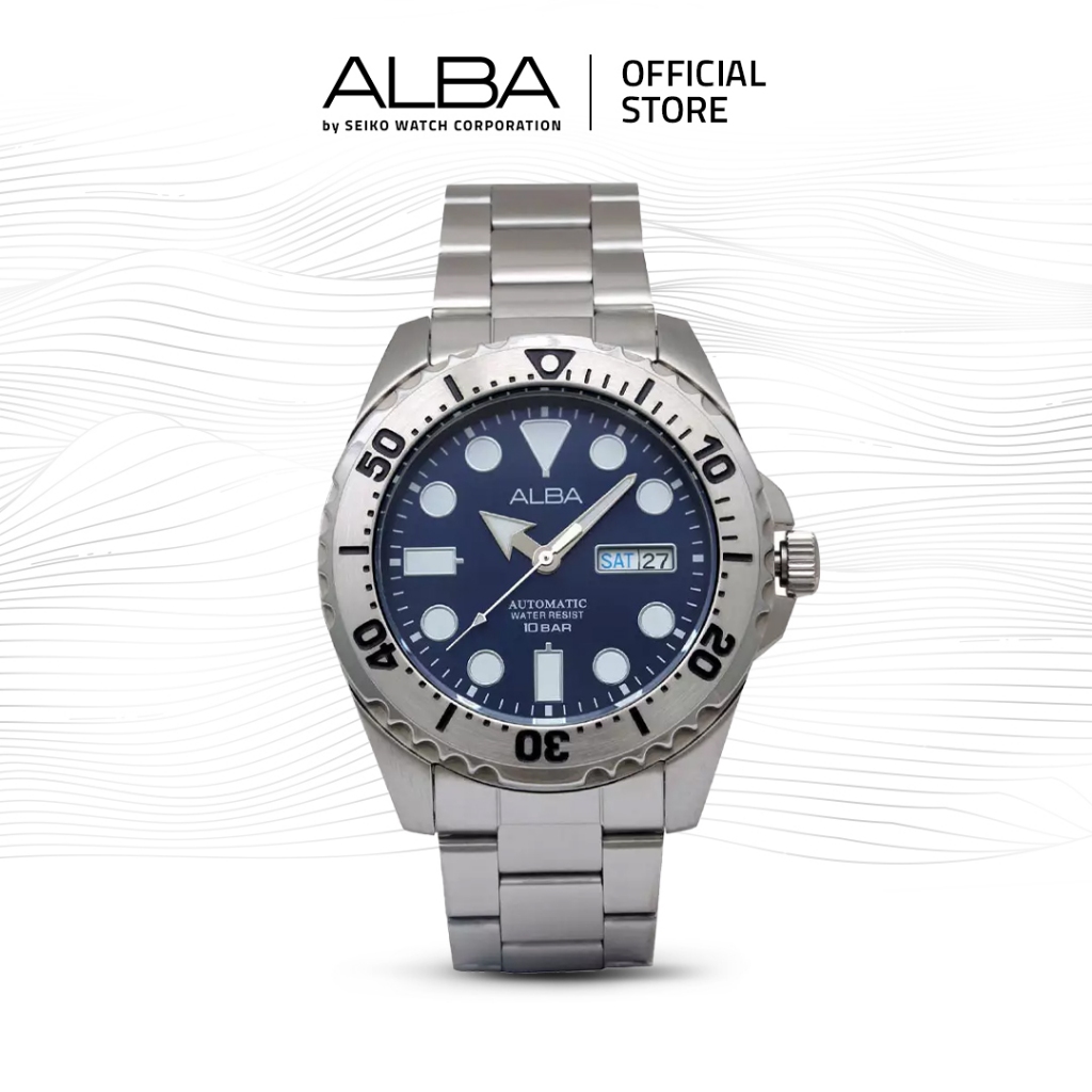 Jual Alba Mechanical Jam Tangan Pria AL4489 / AL4489X1 Automatic Silver ...