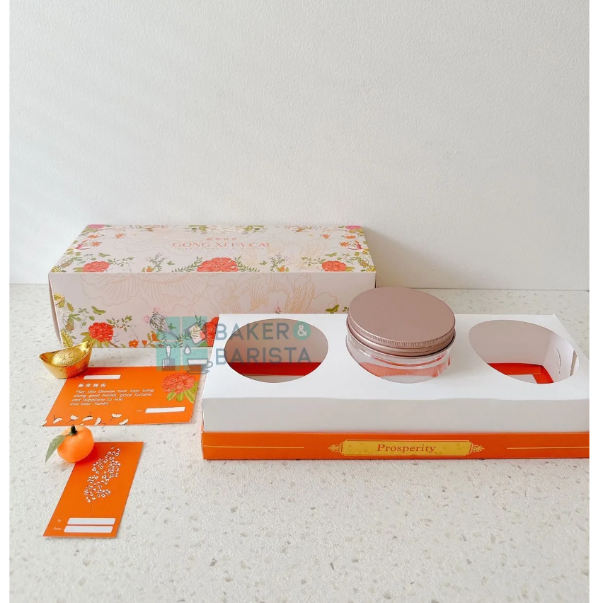 Jual Imlek Box 3 Jar orange flower hampers box kotak isi toples kue kering | Shopee Indonesia