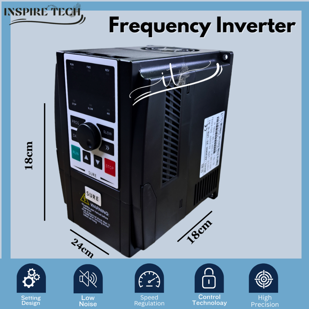 Jual Inverter Sure VFD 0.5KW 1Phase input 220V To 3phase output 220V ...