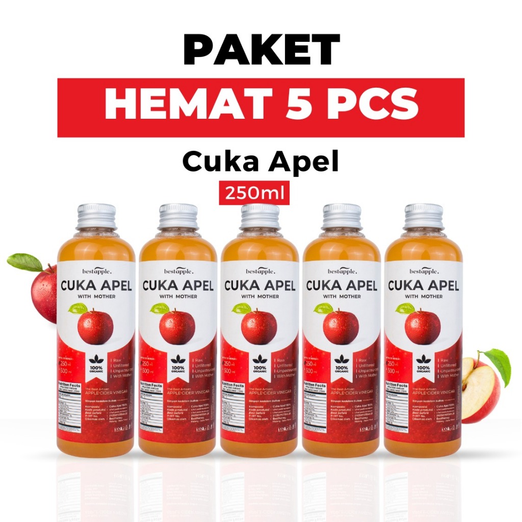 Jual Best Honey Cuka Apel Original 5 Pcs Diet Detoks Apple Cider ...