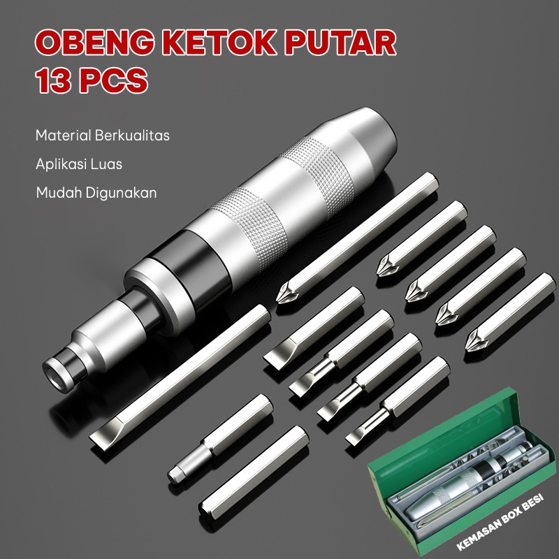 Jual Obeng Ketuk Ketok Set 13pcs Getok Putar Screwdriver Impact Box ...