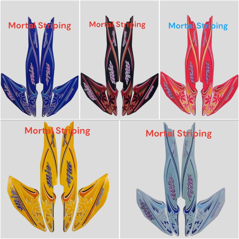 Jual STICKER FULL SET STRIPING LIST LIS BODY MIO KEMBANG DAUN 2004 2005 ...