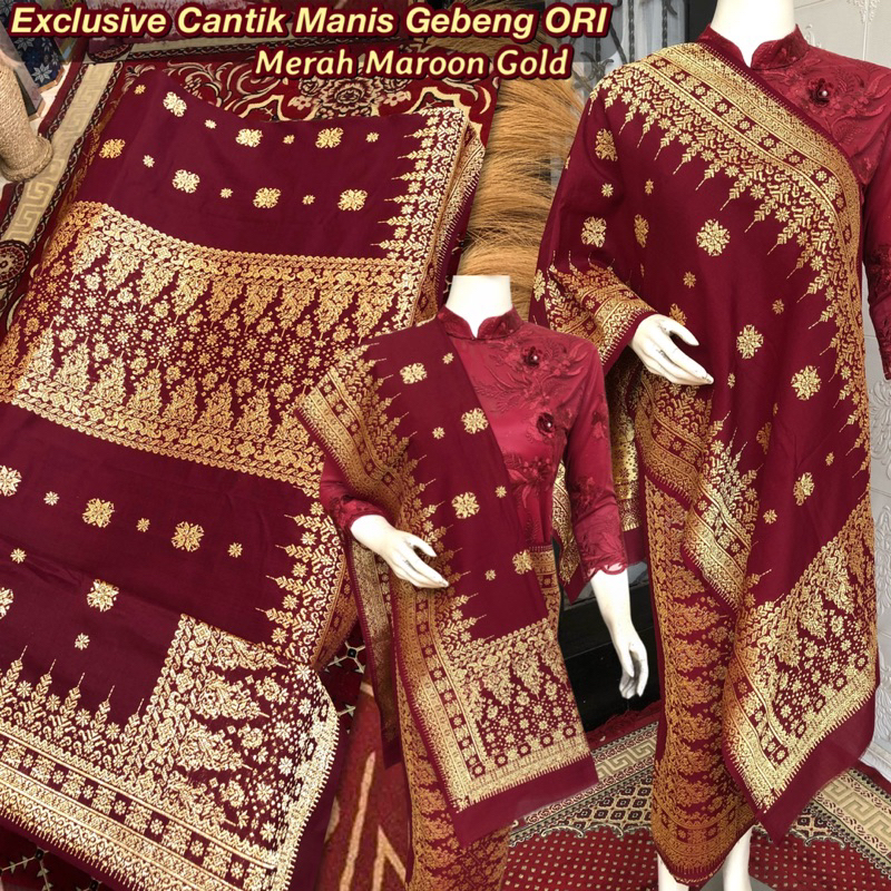 Jual Exclusive Songket Cantik Manis Gebeng ORI / Maroon Gold /songket ...
