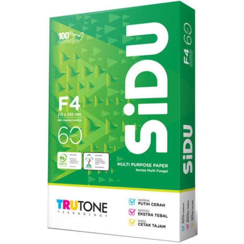 Jual Kertas HVS Sidu F4 Folio 60 Gr - SiDU Kertas Fotocopy 60 GSM Folio ...