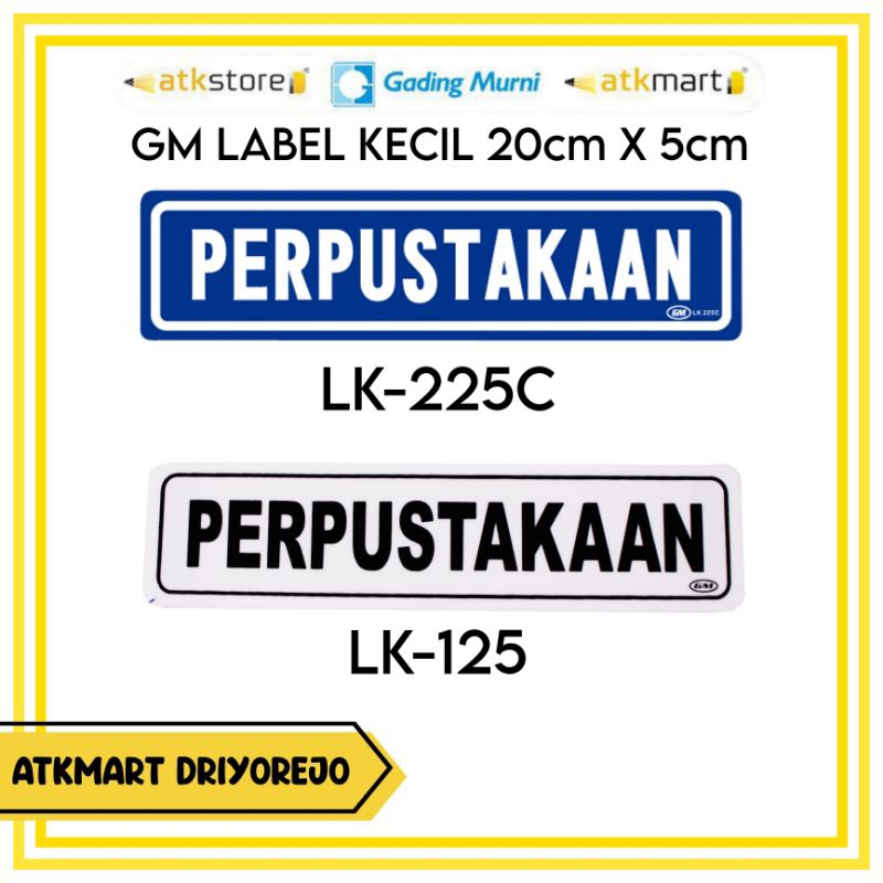 Jual GM LABEL KECIL PERPUSTAKAAN - PAPAN PENANDA - PAPAN AKRILIK ...