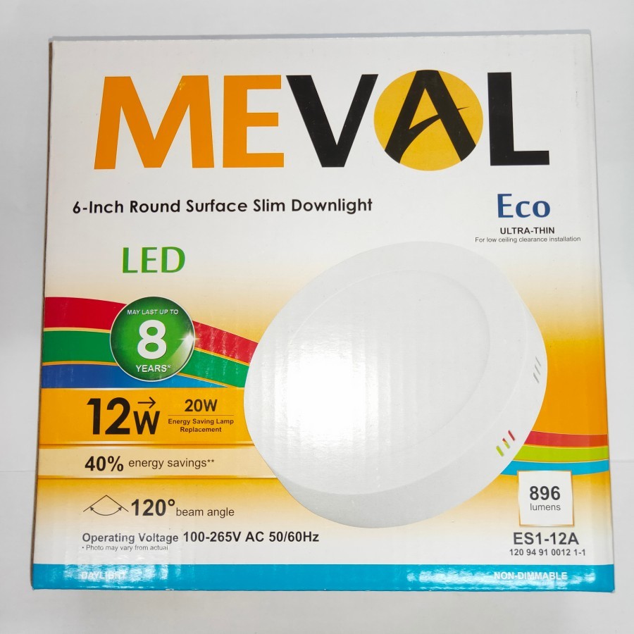 Jual Lampu Downlight LED Panel Bulat ECO Outbow 12w 6" MEVAL Putih ...