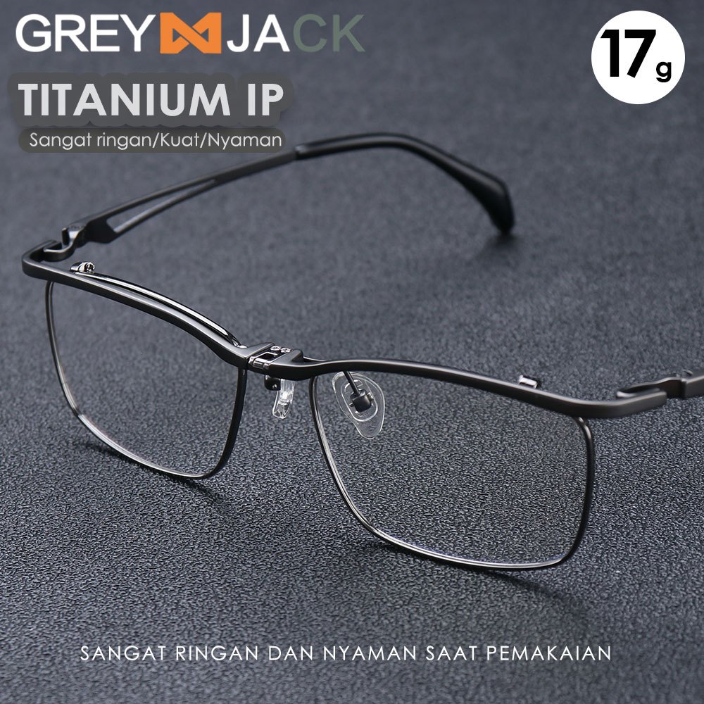 Jual Grey Jack Frame Kacamata Titanium Ringan Style Bisnis Vintage ...