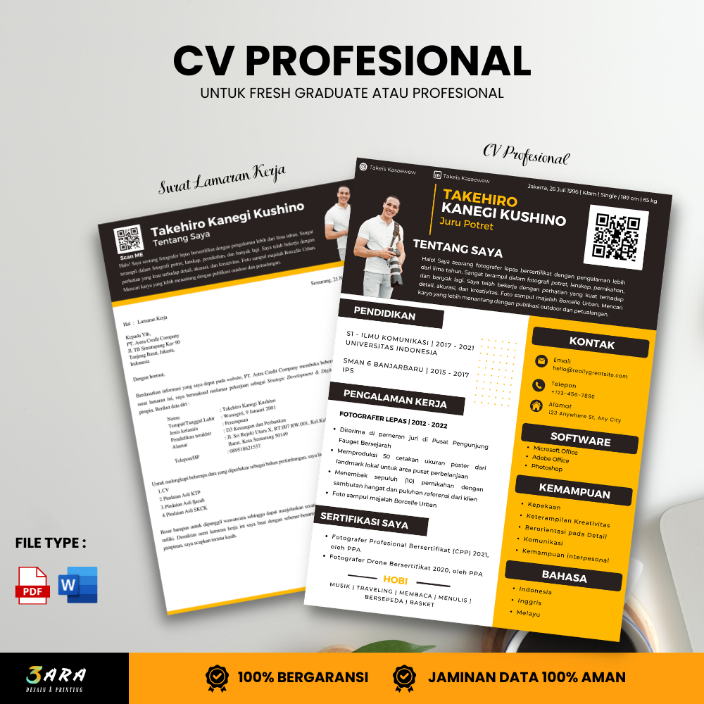 Jual JASA PEMBUATAN CV PROFESIONAL, SURAT LAMARAN KERJA, JASA PEMBUATAN ...