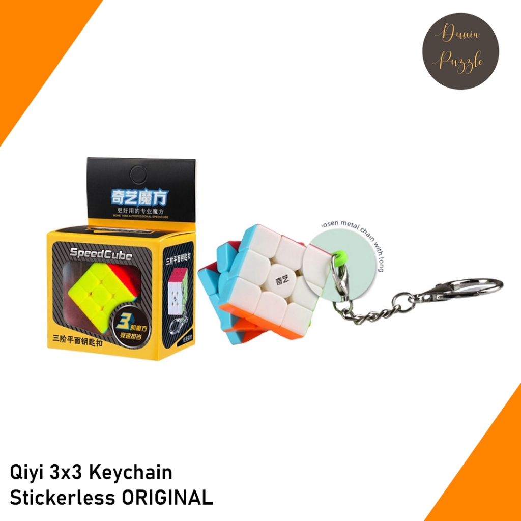 Jual Cube 3x3 Keychain Qiyi Key Ring Cube 3x3 Stickerless ORIGINAL ...