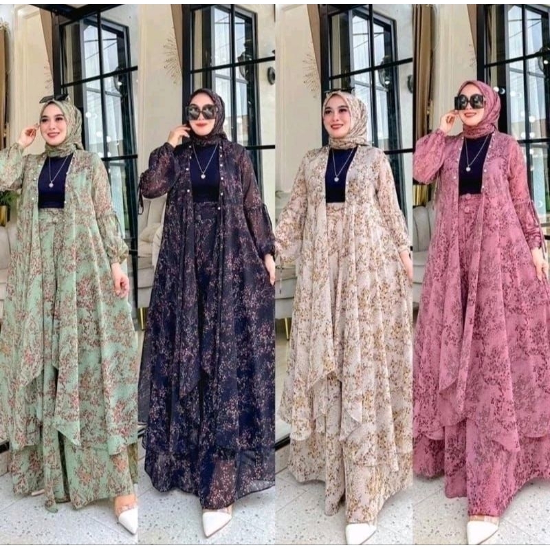 Jual AMIRA SET KULOT PLUS HIJAB// SETELAN KULOT CERUTY SET HIJAB//SET ...