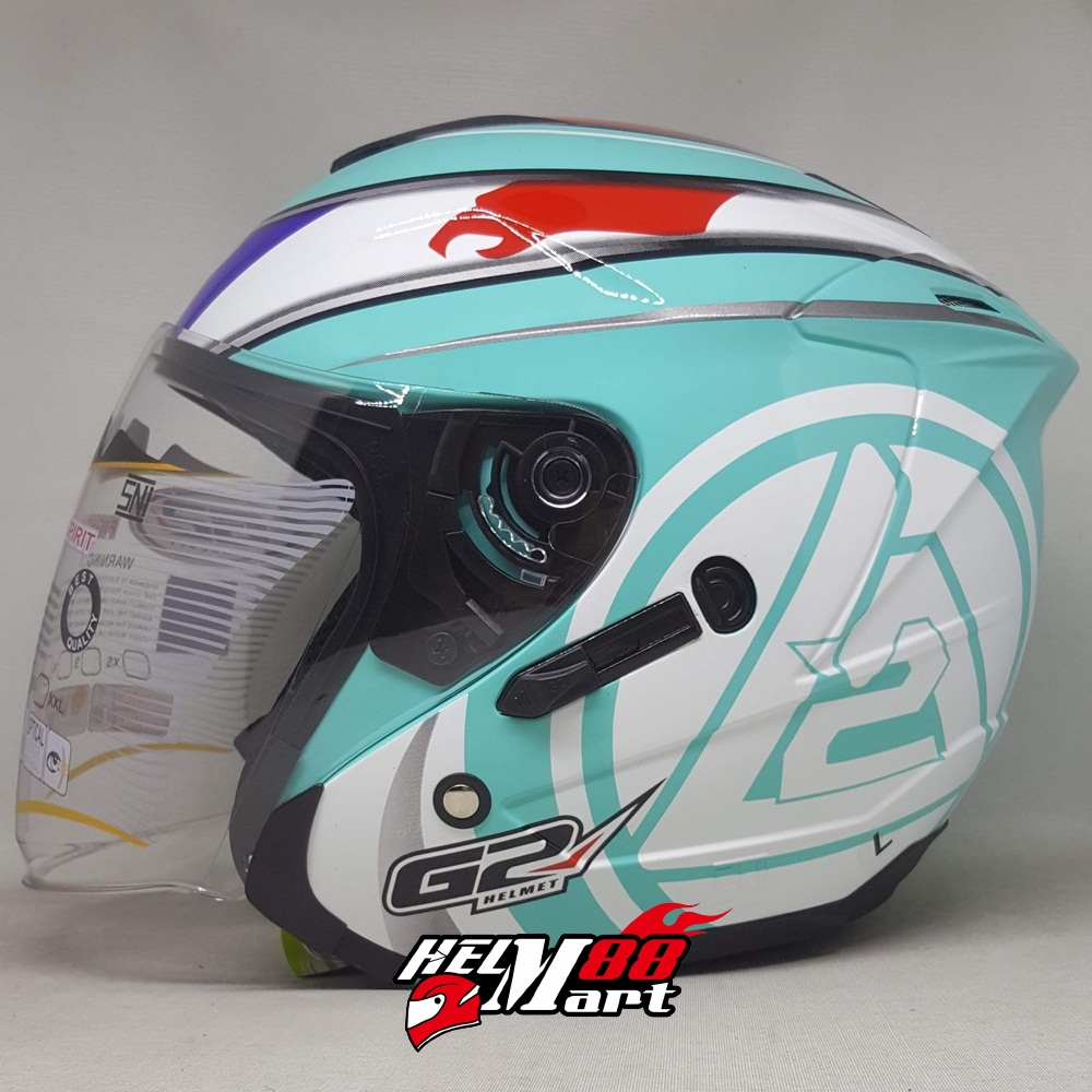 Jual G2 Optimax Motif Double Visor Kacamata Helm Halfface Helm G2 Helm ...