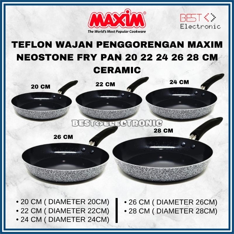 Jual Maxim Neostone Frypan 20 22 24 26 28 cm Ceramic Nonstick Series ...