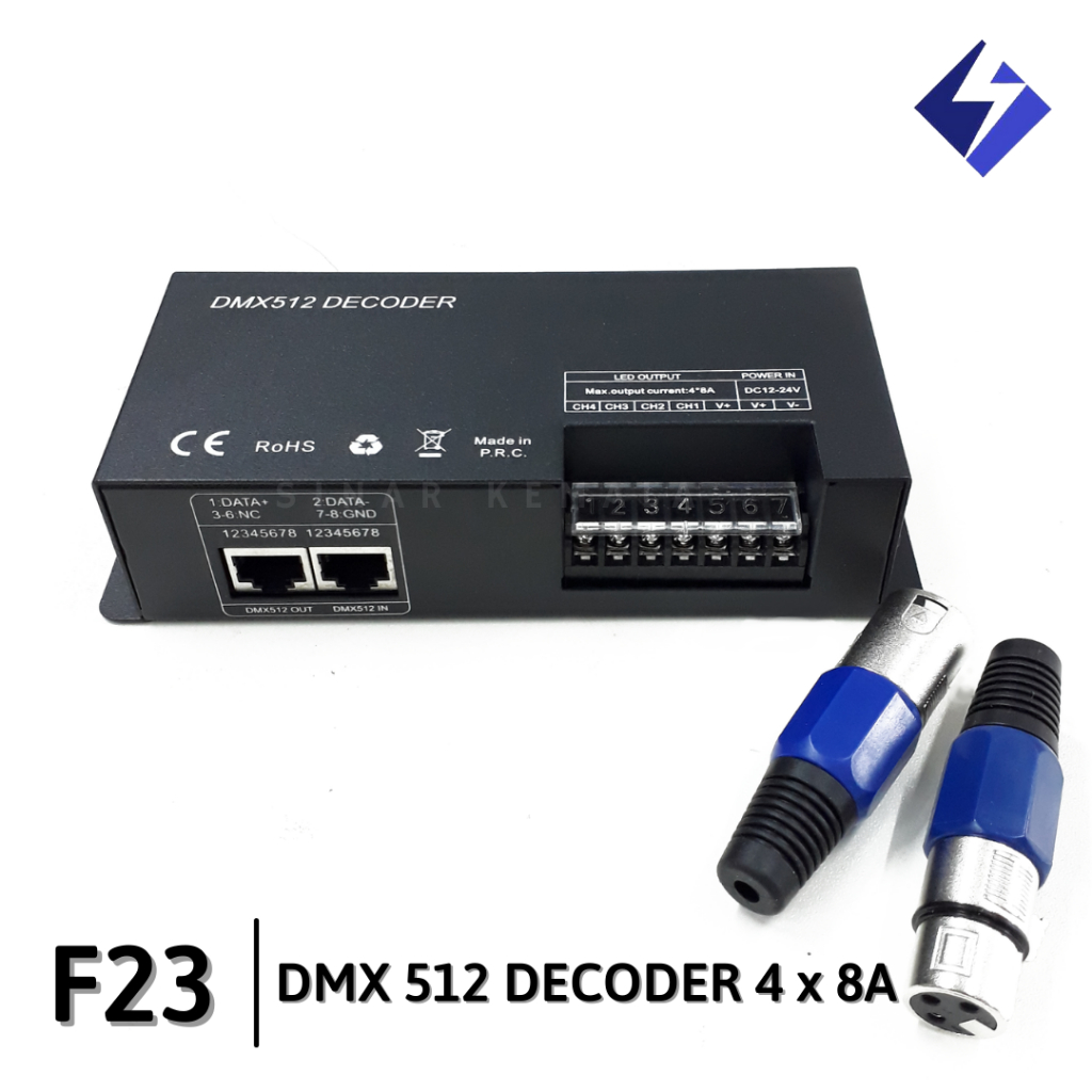 Jual DMX 512 Decoder 4 x 8A 4 Channel 32A 12V - 24V DC | Shopee Indonesia