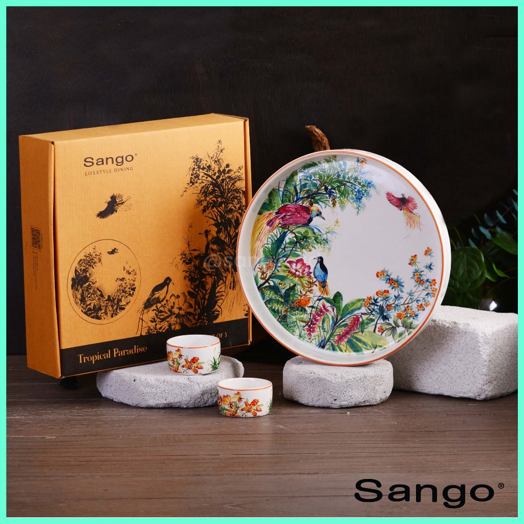 Jual SANGO Set Piring Makan Kaden dan Tempat Saus Tropical Paradise (Isi 3) Hampers | Shopee ...