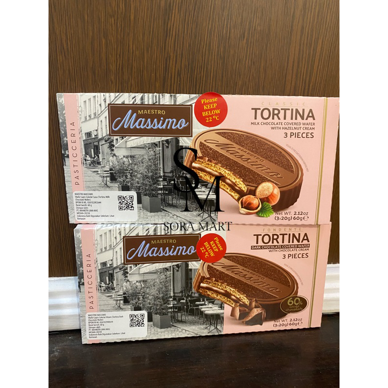 Jual Maestro Massimo Tortina Hazelnut Milk Chocolate Dark Choco 60gr ...