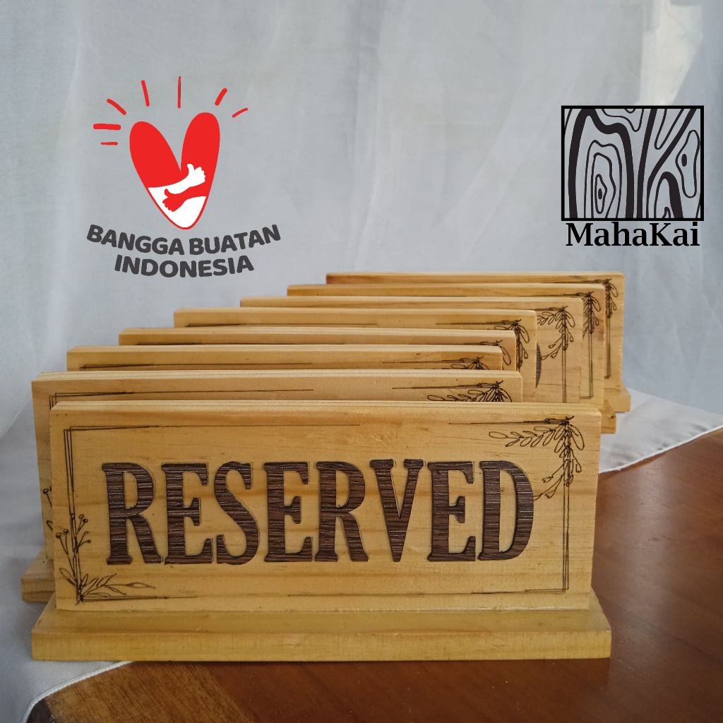 Jual Tulisan Reserved kayu sign papan tanda dipesan meja signage bolak ...