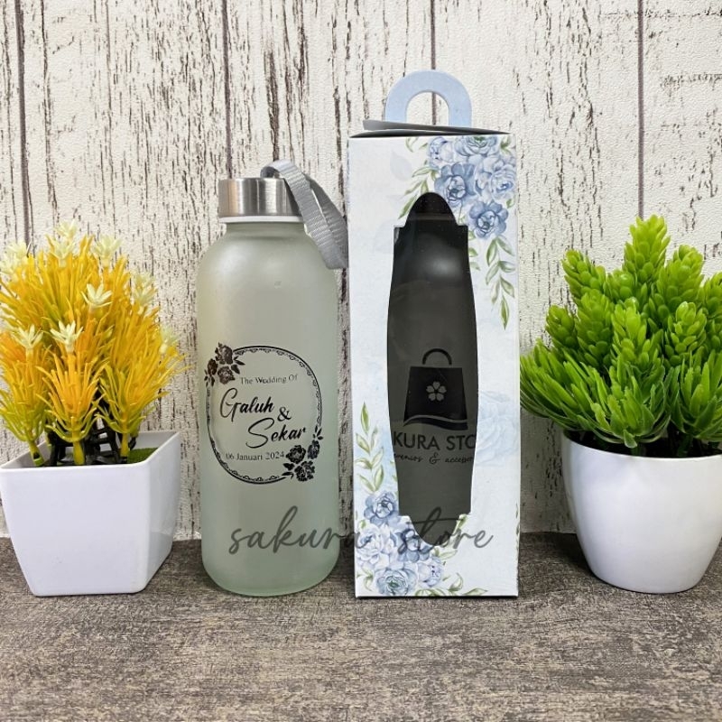 Jual Souvenir Botol Tumbler Kaca Doff Sablon Custom Kemasan Box Motif ...